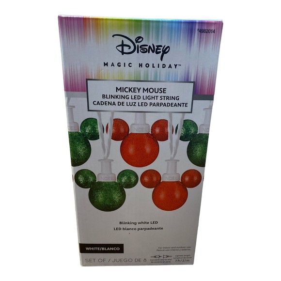 Gemmy | Holiday | Disney Magic Holiday Glitter Mickey Blinking Red ...